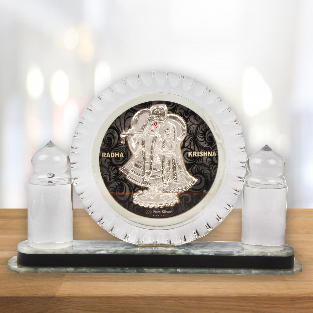 Crystal Frame of Radha Krishna @ Best Price | Giftacrossindia